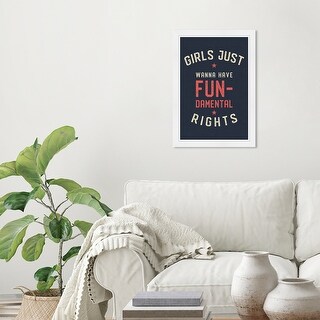 Wynwood Studio 'Girls Wanna Have Fun' Typography and Quotes Blue Wall ...