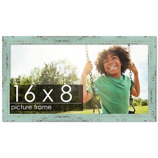 16x8 Shabby Chic / Farmhouse Green Wood Picture Frame - UV Acrylic ...