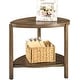 Triangle End Table with Storage Shelf, 2-Tier Wooden Side Table for ...