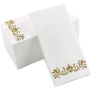 Napkins/Disposable Hand Towels - Gold - 100 Pack - Bed Bath & Beyond ...