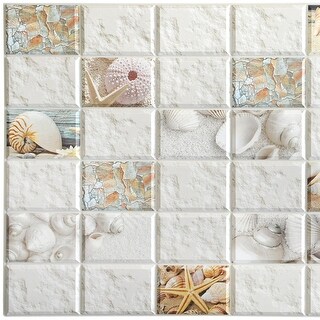 Dundee Deco Shells Starfish Mosaic PVC 3D Wall Panels, Decorative Wall ...