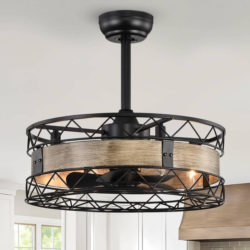 Cusp Barn 20.5-Inch Modern Farmhouse Ceiling Fan with Light, Industrial ...