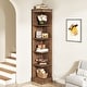 Narrow Corner Bookcase, 70.87-Inch Tall Corner Bookshelf with Open ...