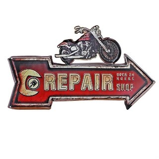 Embossed Metal Wall Sign Motorcycle Repair Shop - Bed Bath & Beyond ...