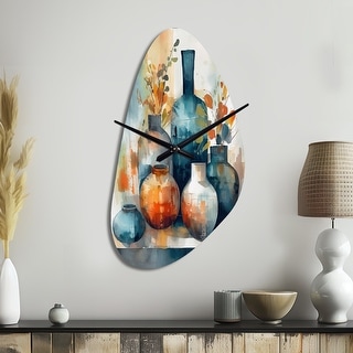 Blue And Orange Artisanal Boho Pottery I - Boho Pottery Large Wall ...