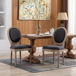 Upholstered Fabrice French Dining Chair with rubber legs,Set of 2 - Bed ...