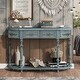 52 Inch Curved Console Table with 4 Drawers and Shelf Modern Entryway ...