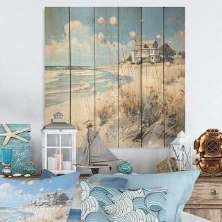 DESIGN ART "Coastal Beach Charm Retreat I" Coastal Beach Wood Wall ...
