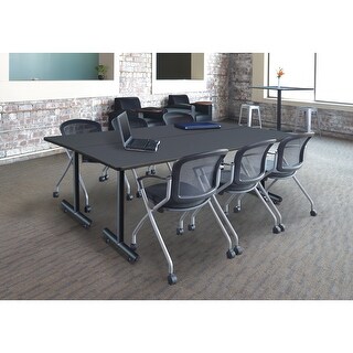 84" x 24" Training Table- Grey and 3 Nesting Chairs - 84" x 24" - Bed ...