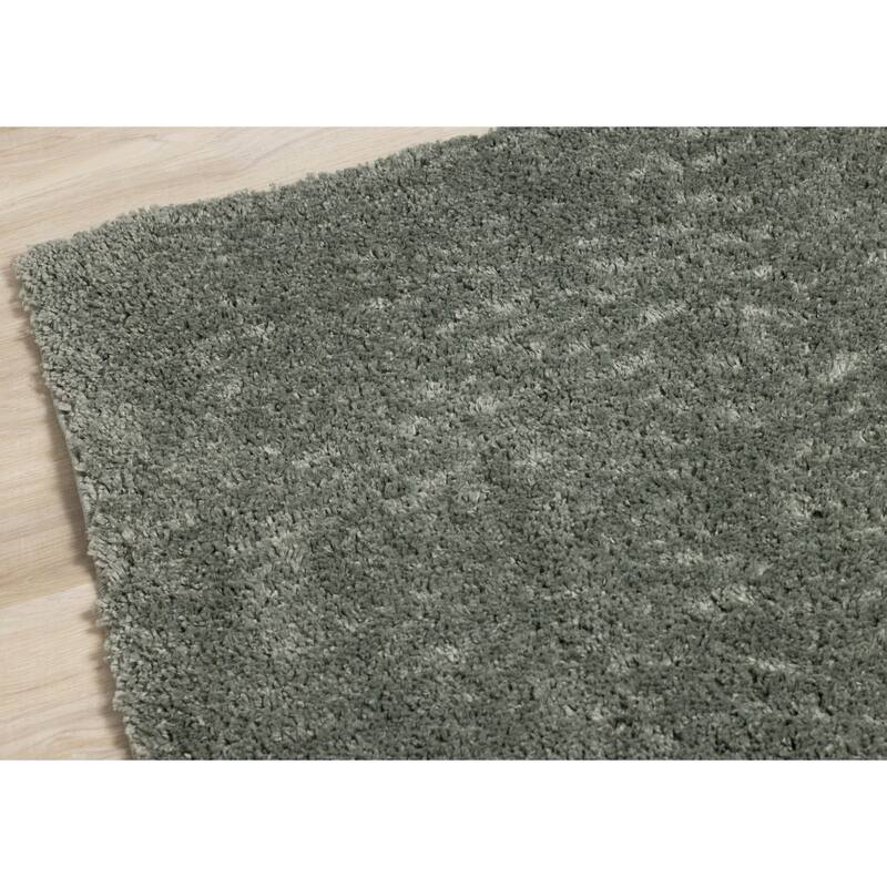Taylor Collection - Plush Sage Green Shag Area Rug - Overstock - 42314032