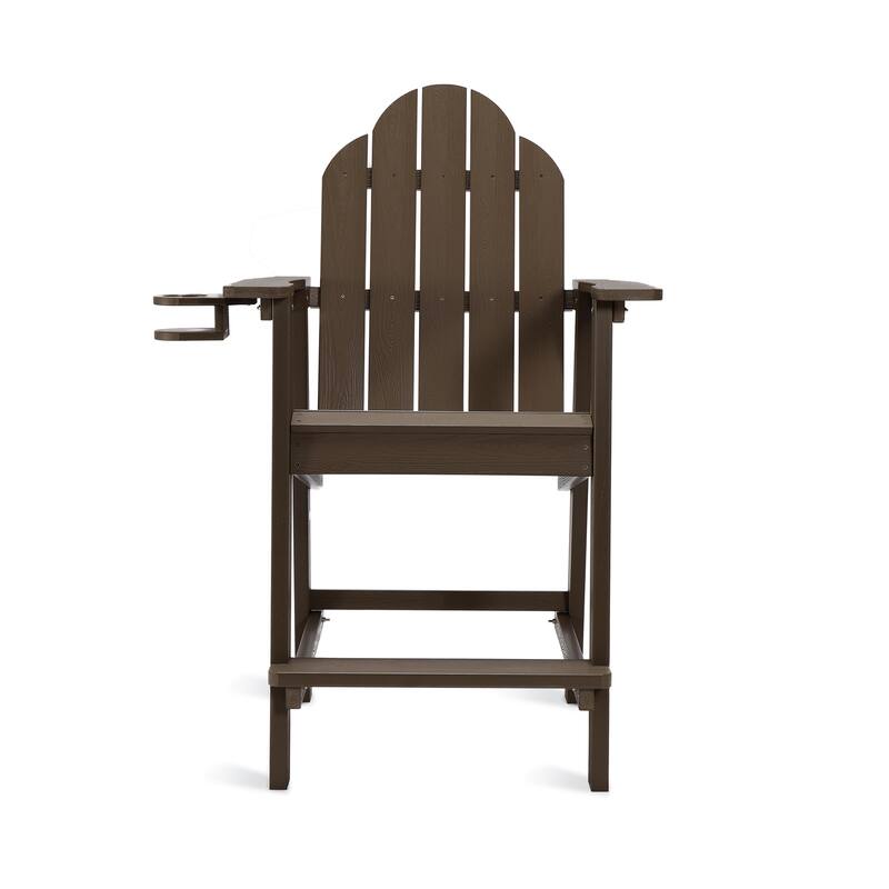 Lue Bona Outdoor Adirondack Chairs With Cup Holder Bar Height