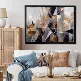 Designart "Soft Color Composition Iii" Modern Geometric Framed Wall Art ...