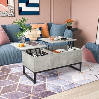 Open Storage Coffee Table with Lifting Table Top and Hidden Compartment ...