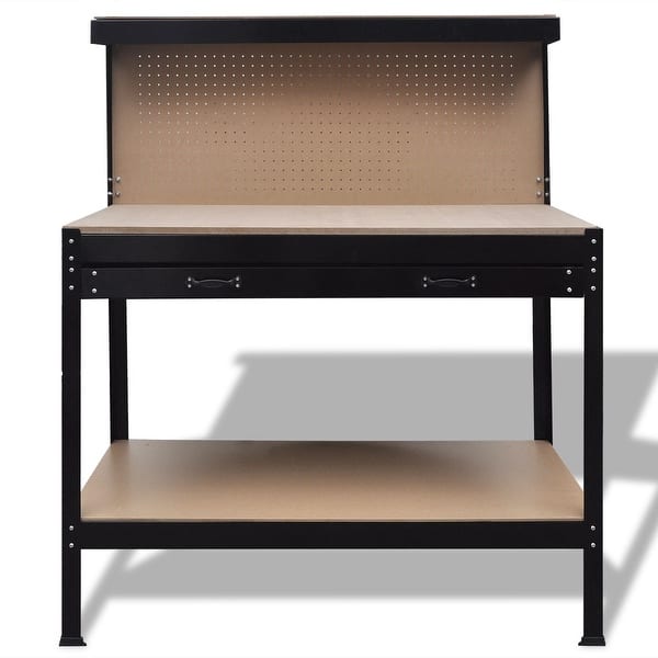 vidaXL Workbench with Pegboard and Drawer - Bed Bath & Beyond - 18505055