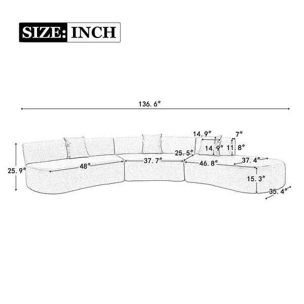 Unique Curved Design Curved sofa Sectional Sofa Chenille Fabric Sofa ...