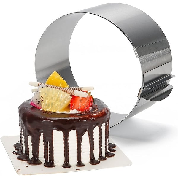 Round Stainless Steel Ring Adjustable Cake Mold Ring for Baking - Bed ...