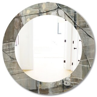 Designart 'Geometric Cream Block I' Printed Modern WallMirror ...