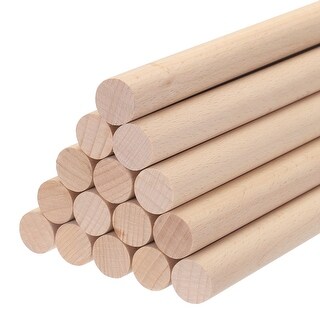 Wooden Dowel Rods Wood Sticks, 12"x0.79" Round Wooden Dowels Rod, Pack ...