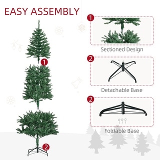 7ft Slim Artificial Christmas Tree with 865 Branch Tips for Small ...