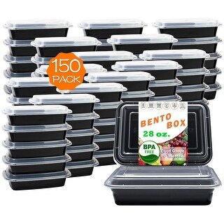 Compartment Food Container - Rectangular Meal Prep Bento with Lid - Bed ...