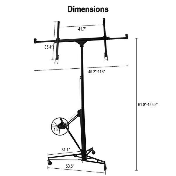 13FT Drywall Lift Panel Hoist Dry Wall Rolling Panel - Bed Bath ...