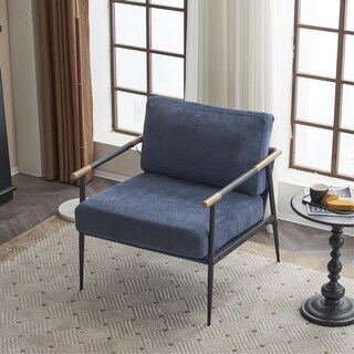 Chenille Reading Lounge Armchair Living Room Blue Accent Dining Chairs ...