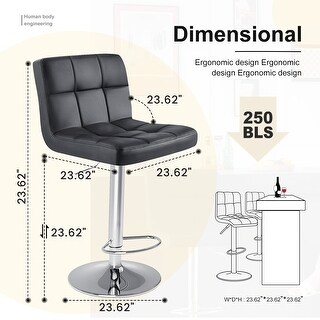PU Leather Swivel Stools with Backrest & Footrest, Set of 2 - Bed Bath ...
