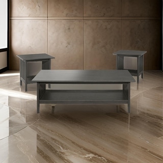 Wiston 3 Piece Table Set, 1 Coffee Table, 2 End Tables, Antique Gray ...