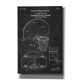 Epic Graffiti 'Basketball Hoop Blueprint Patent Chalkboard' Canvas Wall ...