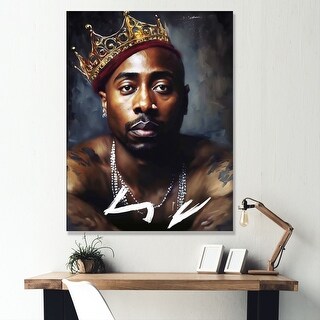 Designart "Celebrity Tupac King Of Rap Ii" Celebrity Wall Decor - Bed ...