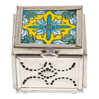 Novica Handmade Sunny Reflections Tin And Ceramic Jewelry Box - Bed ...