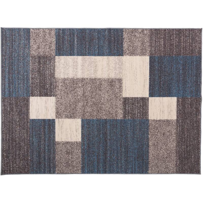 World Rug Gallery Modern Boxes Design Non-slip (Non-skid) Area Rug ...