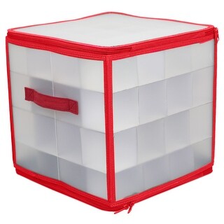 Home Basics Zippered 64 Ornament Storage Box, Red - Bed Bath & Beyond ...