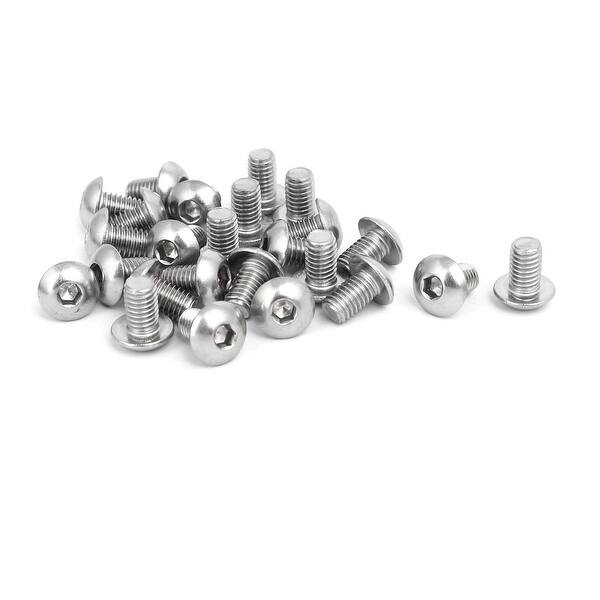 M5x8mm 304 Stainless Steel Button Head Hex Socket Cap Screws Bolts ...