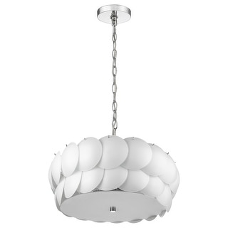 Selene 6-Light Polished Chrome Pendant With Overlapping Frosted White ...