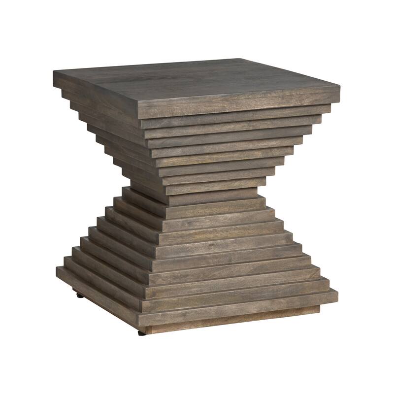 Square Brown Solid Wood Accent_End Table - Overstock - 38433807