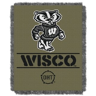 NCAA Wisconsin Badgers OHT Rank Jacquard Throw Blanket - Bed Bath ...
