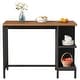 43" Wide Kitchen Island, Kitchen Counter Table with 5 Open Shelves ...