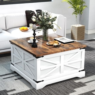 COZAYH Rustic Farmhouse Cottagecore Coffee Table - Bed Bath & Beyond ...