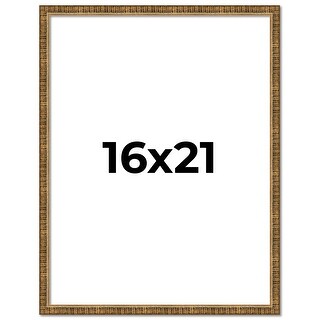 16x21 Frame Gold Kingsley Distressed Solid Wood Picture Frame Width ...