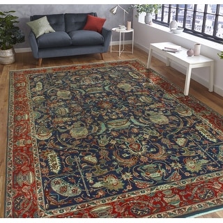 Super Vintage Distressed Norene Navy/Red Rug - 8'0" x 11'3" - Bed Bath ...