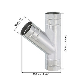 3 Inch 3 Way Duct Splitter Y Connector Air Vent Duct Hose Exhaust Pipe ...