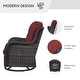 Gymojoy 3 Piece Outdoor Wicker Swivel Rocker with Cushion & Table - Bed ...