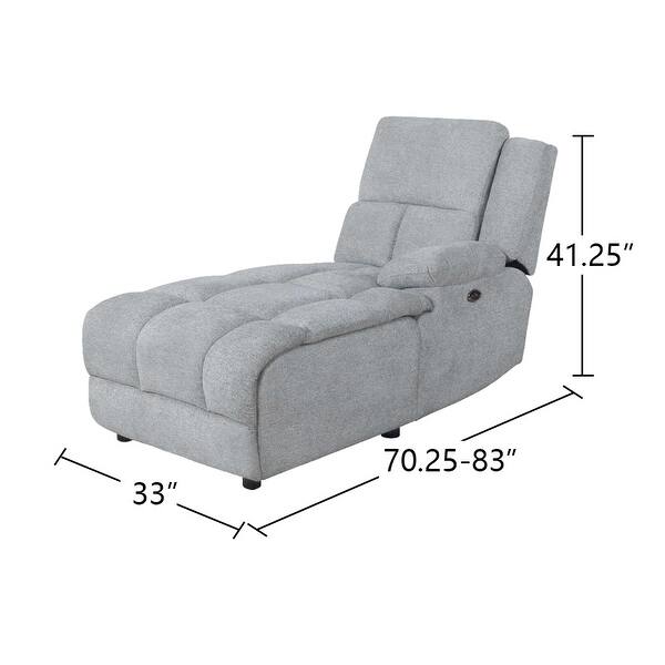 Modular Upholstered Right Arm Facing Power Chaise in Grey Finish - Bed ...