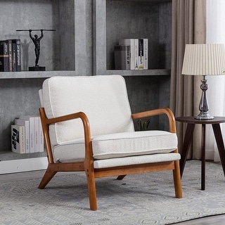 Mid Century Modern Accent Chair with Solid Wood Frame & Removable ...