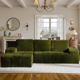 OVIOS Starry Sky Fabric Chaise Lounge Sofa-Green - Bed Bath & Beyond ...