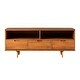 Mid-Century Modern Solid Wood TV Stand for 65'' TVs with Open Cubbies ...