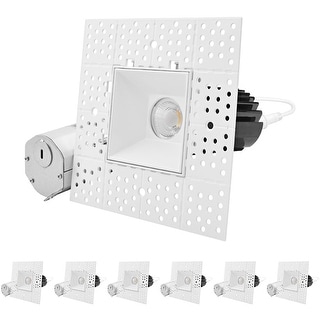 Luxrite 2 Inch Square Trimless LED Recessed Light, 5CCT 2700K-5000K ...