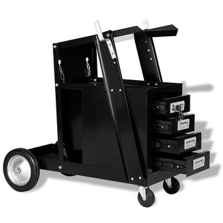 vidaXL Welding Cart with 4 Drawers Black - Bed Bath & Beyond - 27887322