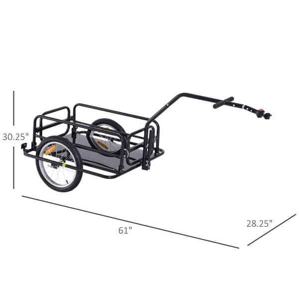 Aosom Folding Bike Cargo Trailer Cart with Seat Post Hitch - Bed Bath ...